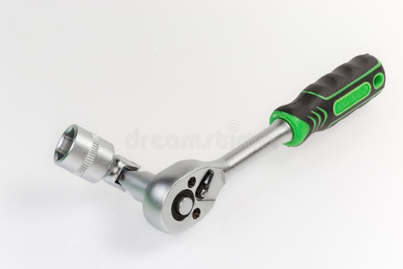 Ratchet Wrench with Inserted Hexagonal Socket Via Gimbal Joint Adapter ...