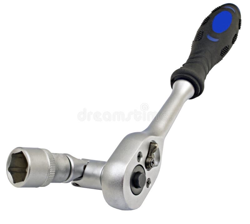 Ratchet Wrench with Rubberized Handle with Hexagonal Socket Stock Photo ...