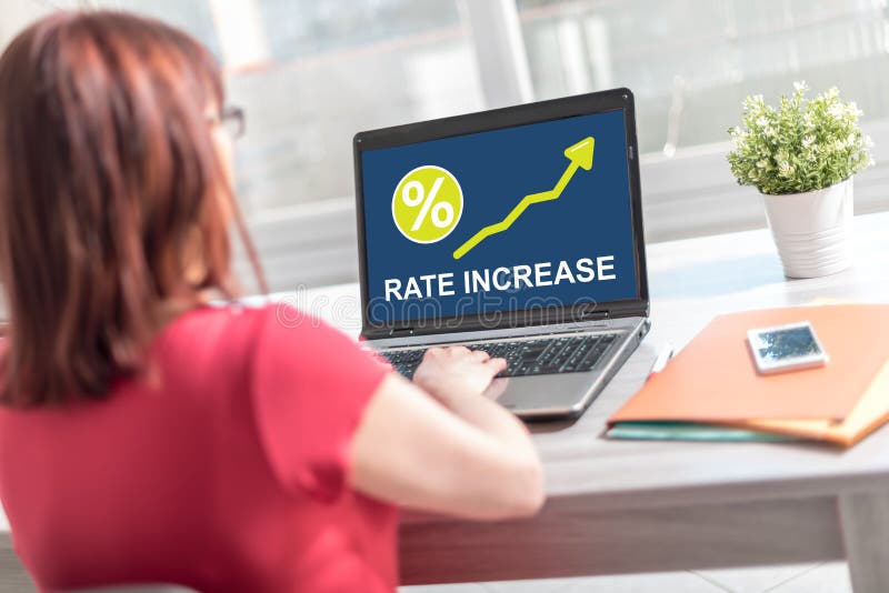 Rate Increase Concept on a Laptop Screen Stock Photo - Image of sale ...