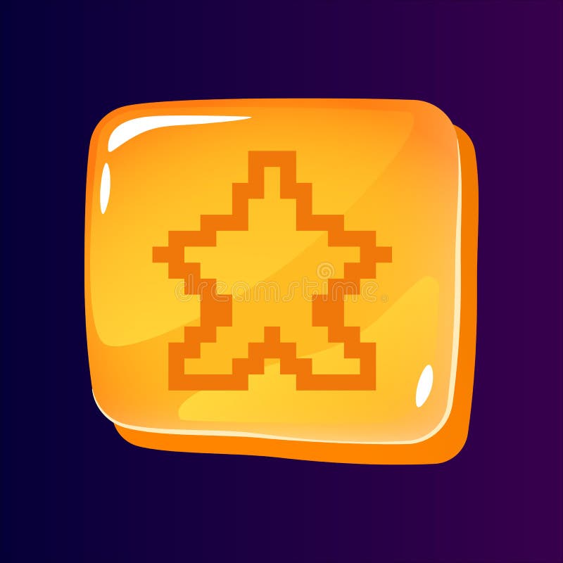 Rate Mark Glossy Ui Button with Pixelated Icon Stock Vector ...