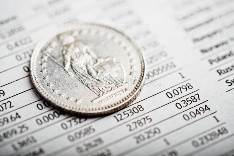 Rate of the Swiss Franc stock image. Image of finance - 45512839