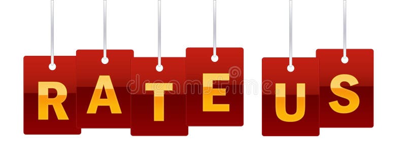 Rate us banner tag stock illustration. Illustration of feedback - 175597801