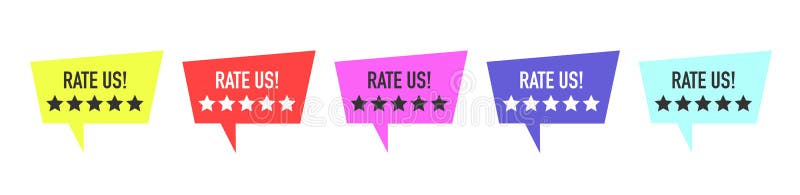 Rate Us. Speech Bubble on White Background. Vector. Stock Vector ...
