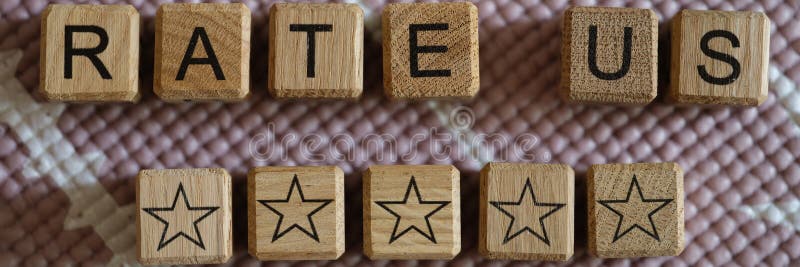 Rate Us Text and Empty Stars of Customer Recommendation Stock Image ...