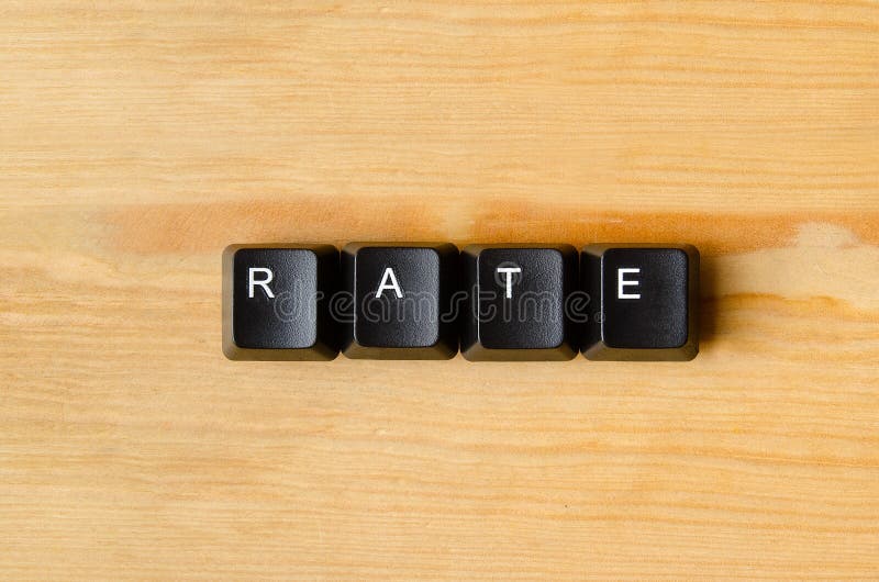 RATE Word on Wooden Cube Blocks on Office Table Stock Photo - Image of ...