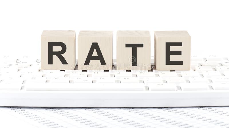 RATE Word on Wooden Cube Blocks on Office Table Stock Photo - Image of ...