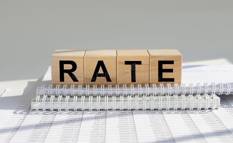 RATE Word on Wooden Cube Blocks on Office Table Stock Photo - Image of ...