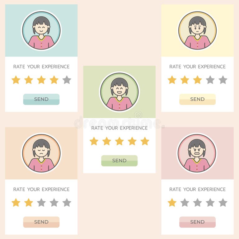Rate Your Experience UX UI Screen V05 Stock Vector - Illustration of ...