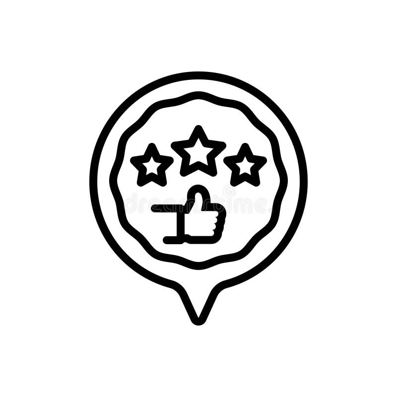 Black Line Icon for Rated, Evaluated and Rating Stock Vector ...