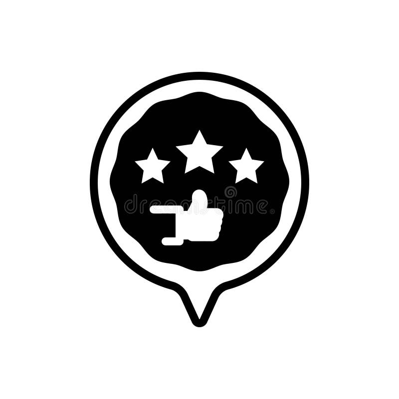 Black Solid Icon for Rated, Evaluated and Feedback Stock Vector ...