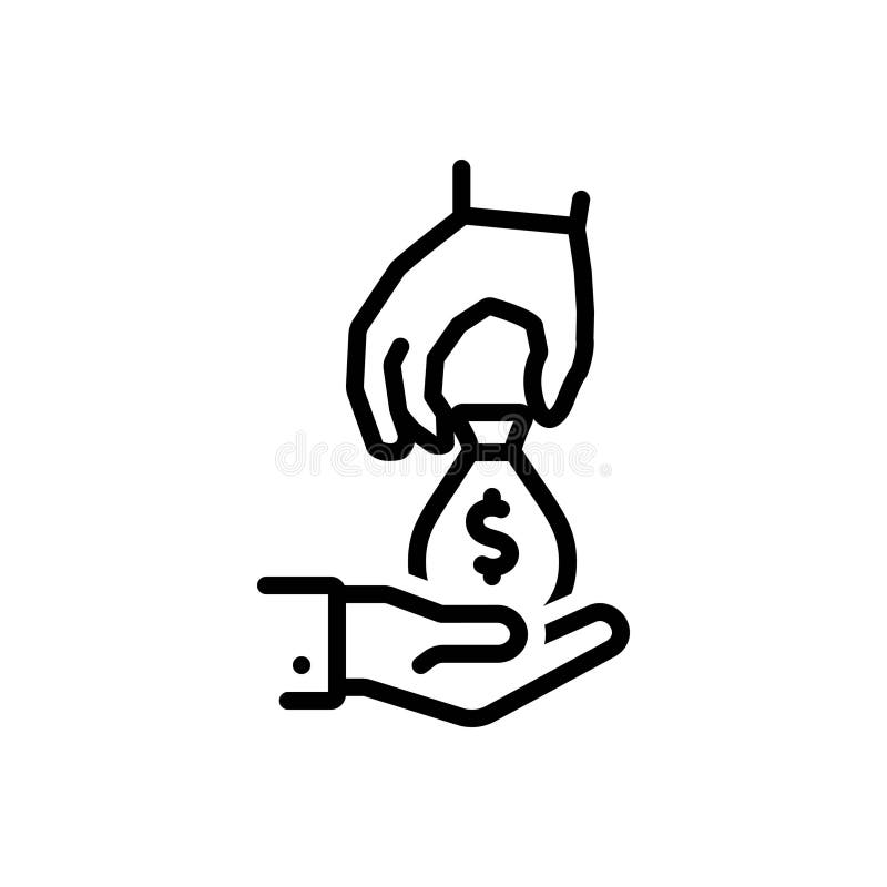 Black Line Icon for Rates, Charge and Amount Stock Vector ...