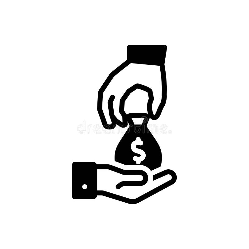 Black Solid Icon for Rates, Charge and Payment Stock Vector ...