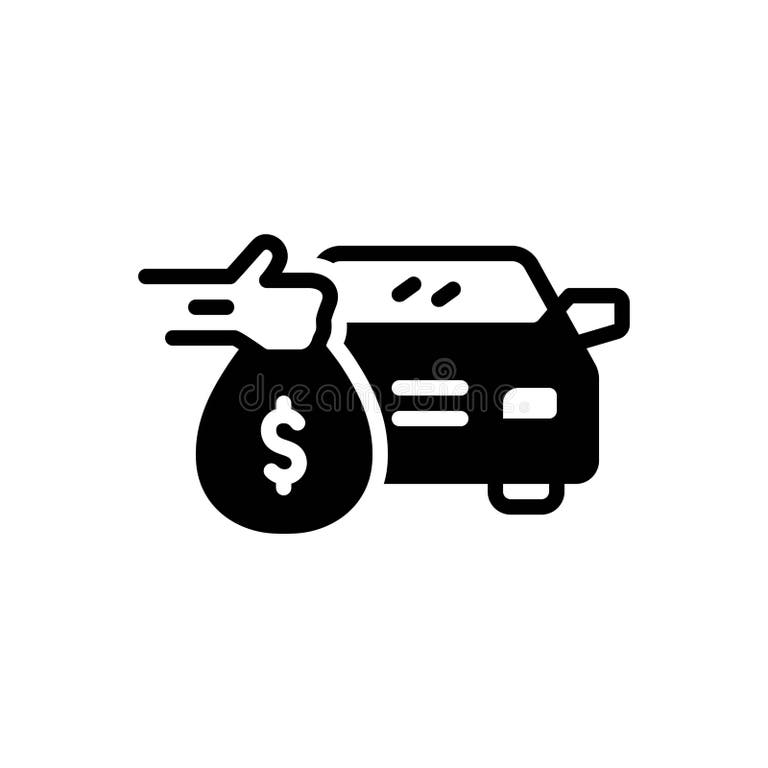 Black Solid Icon for Rates, Charge and Amount Stock Vector ...