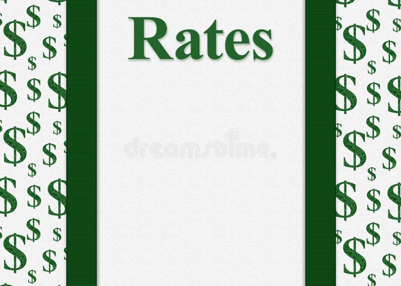 Rates Message with Green Dollar Signs Stock Illustration - Illustration ...