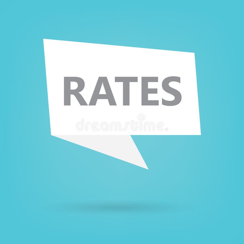 Rates Word on a Speech Bubble Stock Vector - Illustration of finance ...