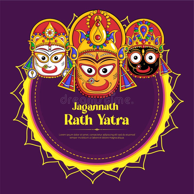 Banner Design of Rath Yatra Festival Stock Vector - Illustration of ...