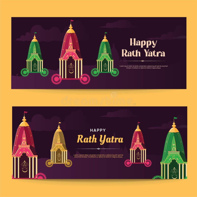 Banner Design of Rath Yatra Festival Stock Vector - Illustration of ...
