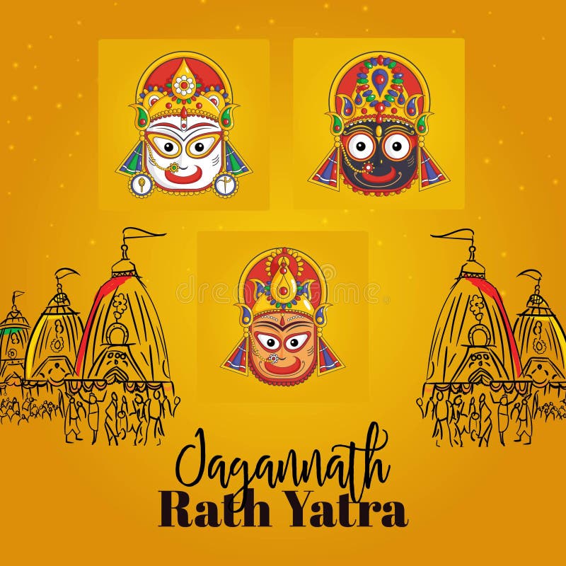 Banner Design of Rath Yatra Festival Stock Vector - Illustration of ...