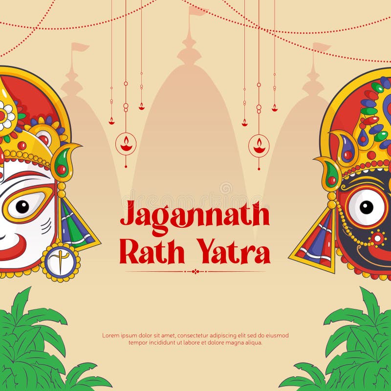 Banner Design of Rath Yatra Festival Stock Vector - Illustration of ...