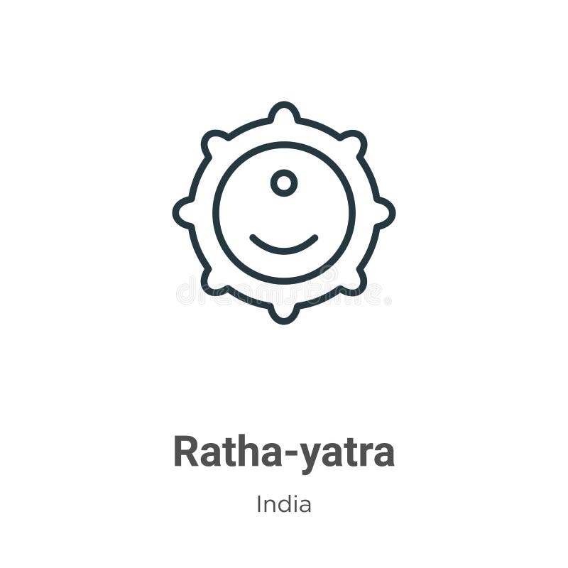 Outline Ratha-yatra Vector Icon. Isolated Black Simple Line Element ...