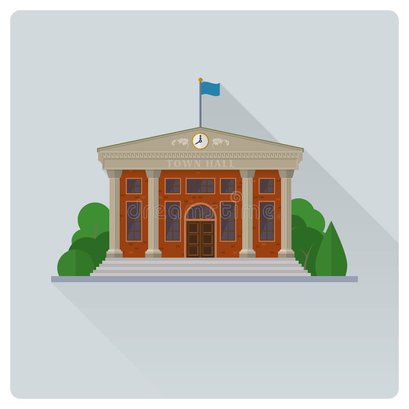 Rathaus, Rathaus-Vektorlinie Ikone, Zeichen, Illustration Auf ...