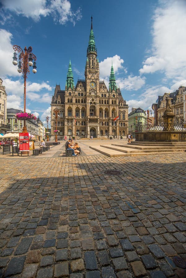 Liberec, Tschechische Republik - Juny 10, 2017: Quadrat Sokolovske ...