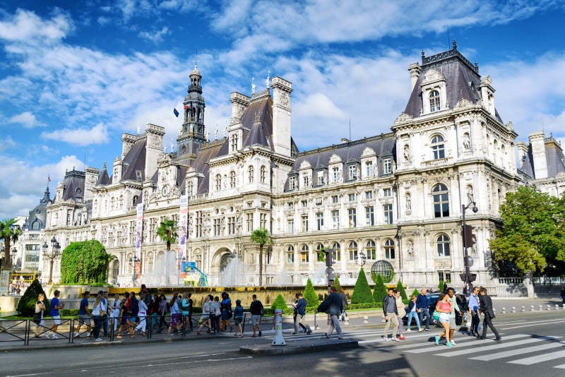 Rathaus in Paris, Frankreich Redaktionelles Stockfoto - Bild von ...