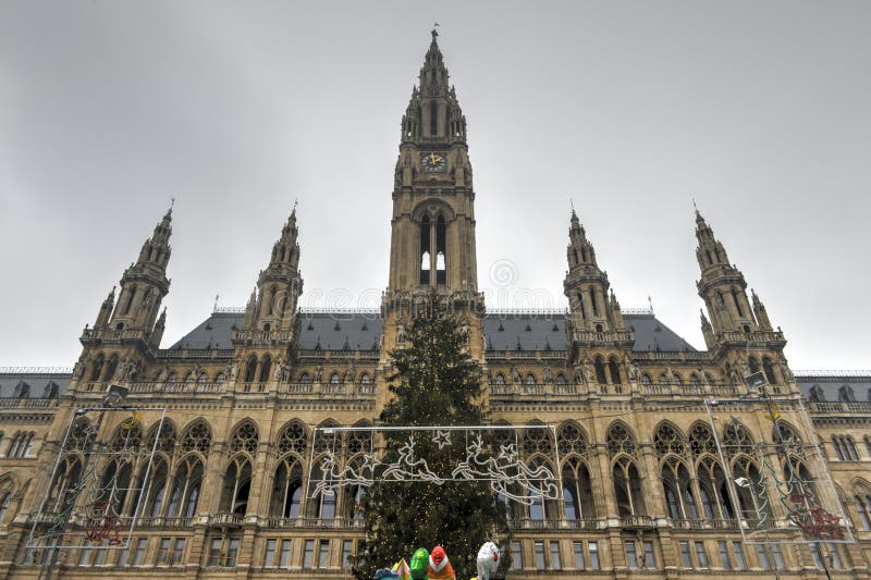 Rathaus (Town Hall) Building in Vienna Stock Photo - Image of facade ...