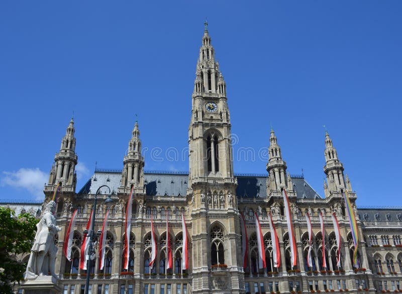 Rathaus - Vienna Town Hall stock image. Image of exterior - 55800141