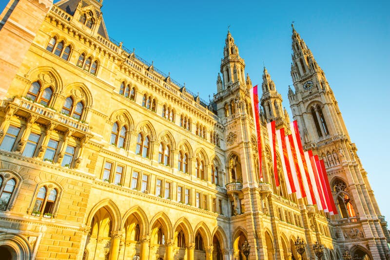 Rathaus in Vienna stock image. Image of town, closeup - 71678171