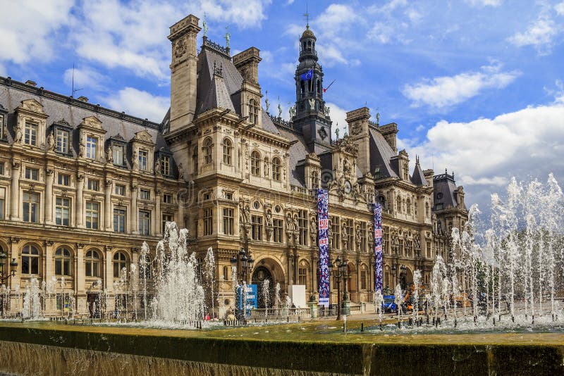 Rathaus von Paris redaktionelles stockfotografie. Bild von berühmt ...
