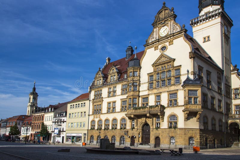 Rathaus Von Werdau, Deutschland Stockbild - Bild von sachsen, himmel ...