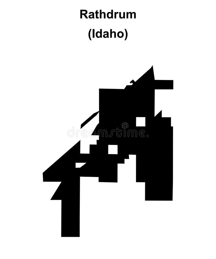 Rathdrum outline map stock illustration. Illustration of silhouette ...