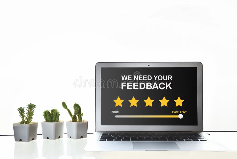 Rating Application Review on Computer Screen Stock Image - Image of ...