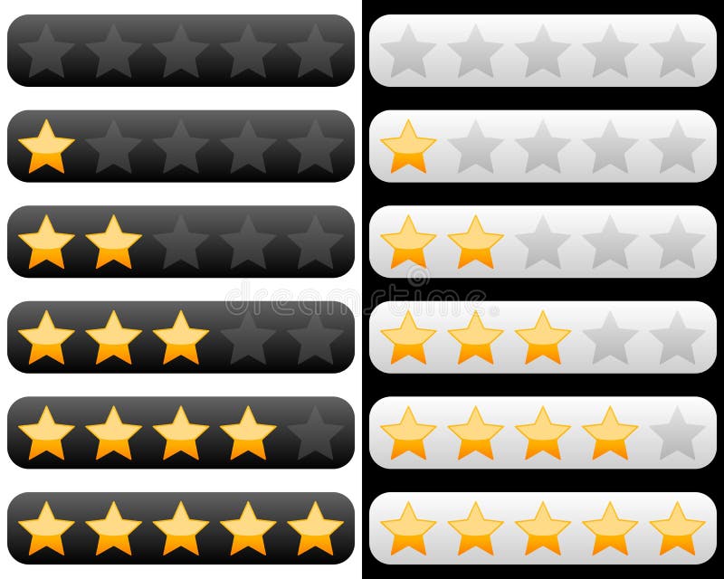 Rating Bar with Golden Stars Stock Vector - Illustration of ornament ...