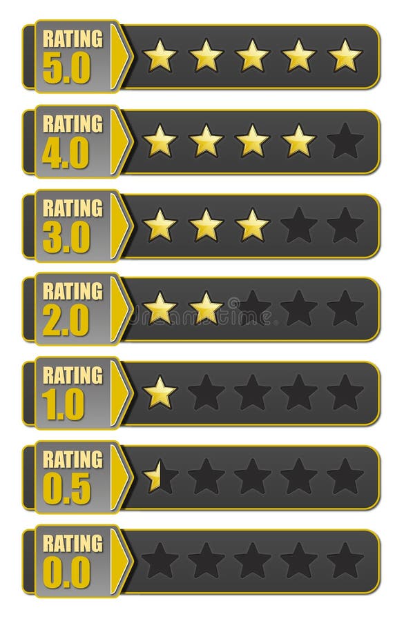 Rating Button and stars stock illustration. Illustration of shiny ...