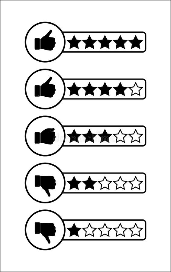 Rating Character Set of One To Five Stars Stock Illustration ...