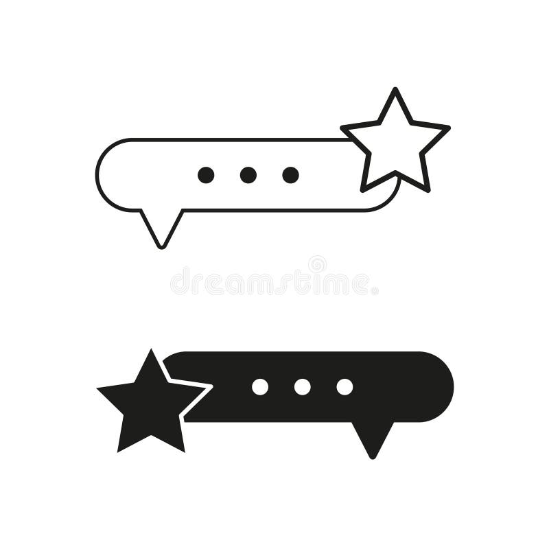 Rating Chat Bubbles. Star Message Icon. Customer Feedback. Vector ...
