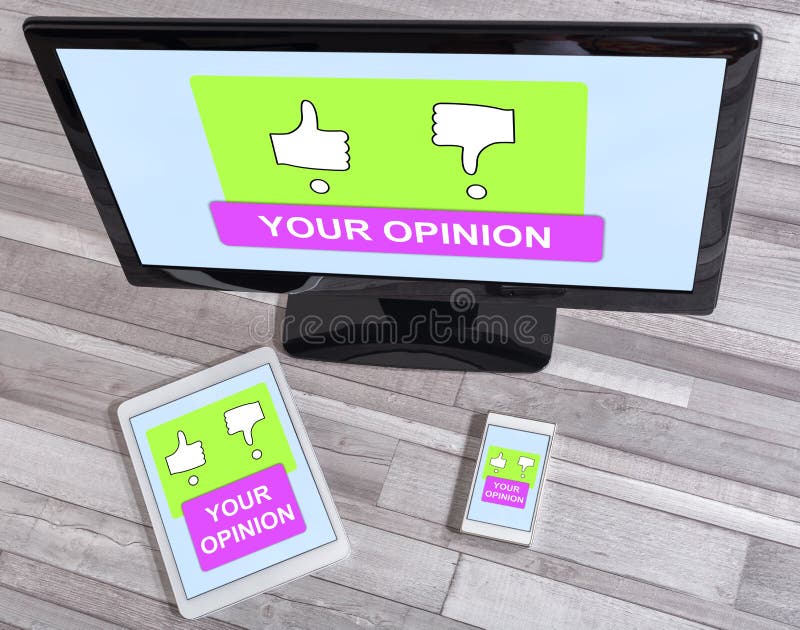 Rating Concept on Different Devices Stock Illustration - Illustration ...