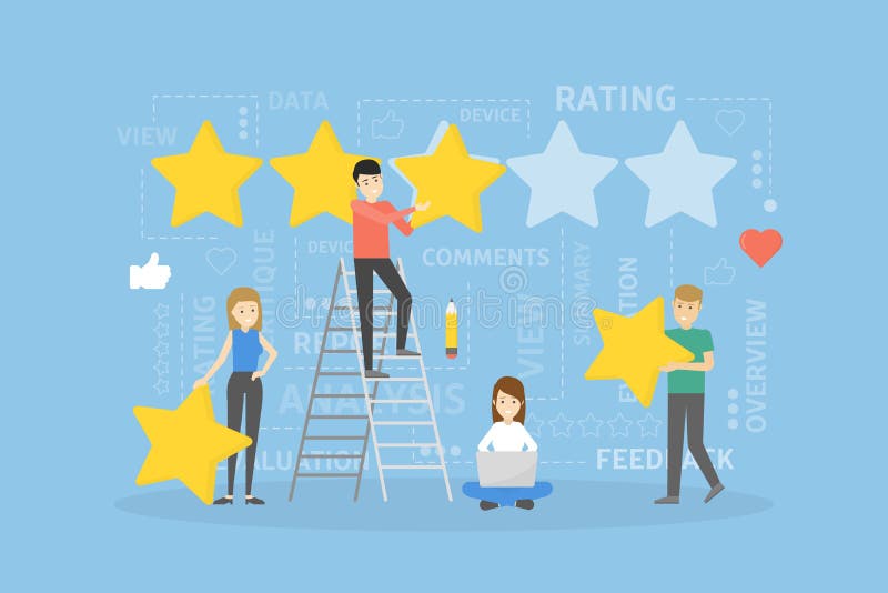Rating Concept Illustration. Stock Vector - Illustration of male ...