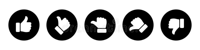 Rating and Feedback Scale with Like Symbol Coloured Outline. Stock ...