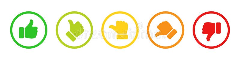 Rating and Feedback Scale with Like Symbol Coloured Outline. Stock ...