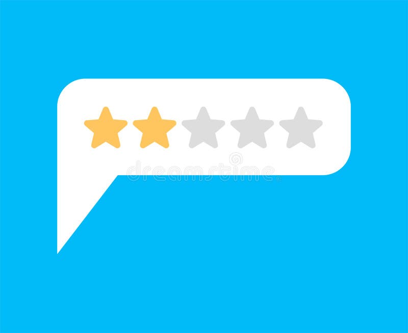 Rating 2. Feedback Two Stars Bubble. Recommendations Sign Stock Vector ...