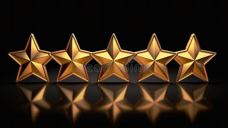 Rating with Five Golden Stars. Generative AI. Stock Illustration ...