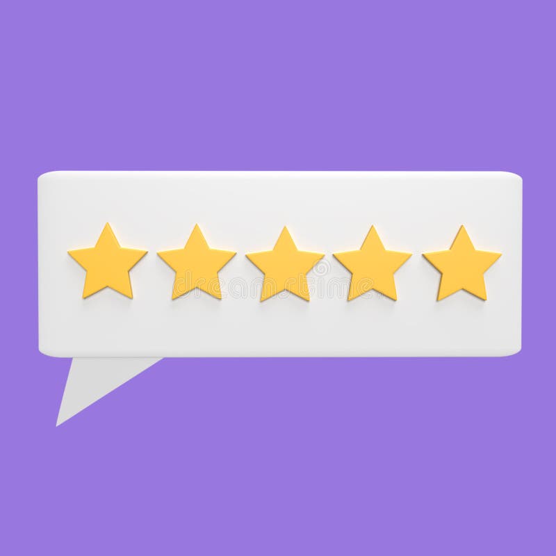 Rating Five Star 3d Icon Model Cartoon Style Concept. Render ...