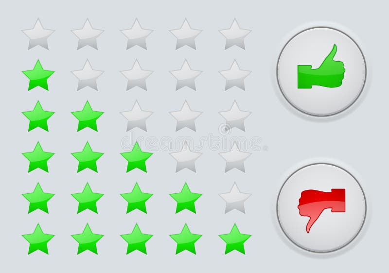 Rating Green Stars. Interface Element Stock Vector - Illustration of ...