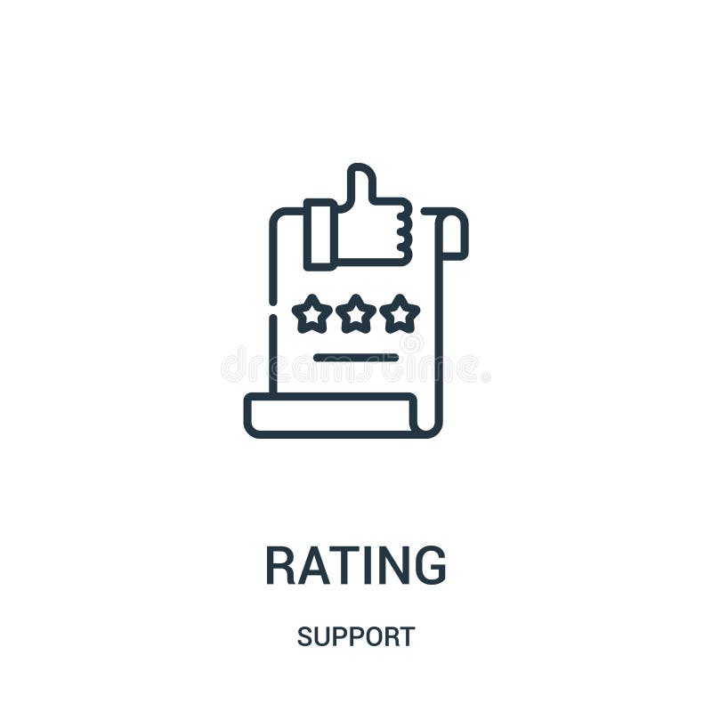 Rating Icon Vector from Support Collection. Thin Line Rating Outline ...