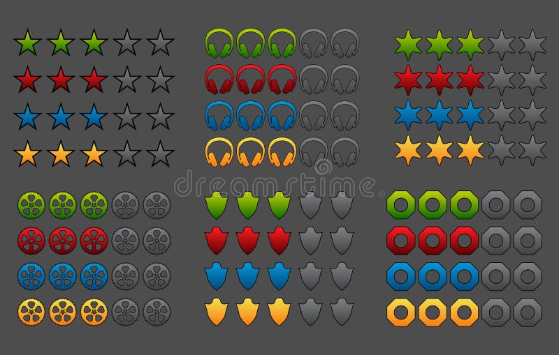 Rating icons pack stock vector. Illustration of vector - 53365624