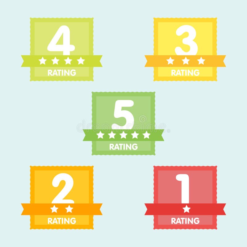 Rating Label Stars Set, Vector Illustration Stock Vector - Illustration ...