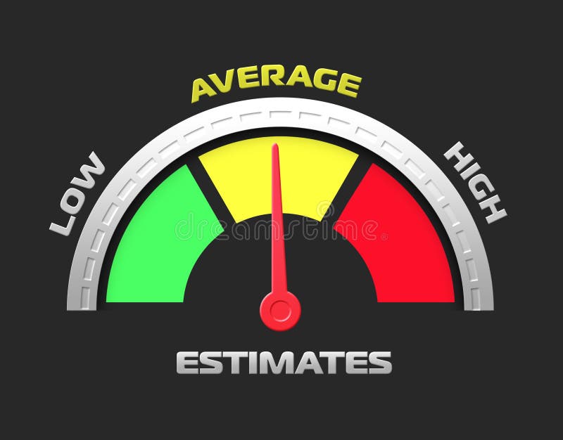Rating Level Indicator Icon (low, Medium, High), the Arrow on the Scale ...